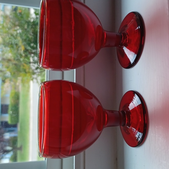 Dining | Two Red Apertife Goblets | Poshmark